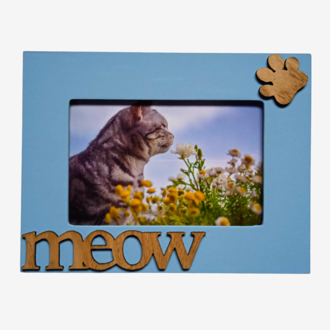 Wooden 'Meow' Photo Frame – Gus & Bella